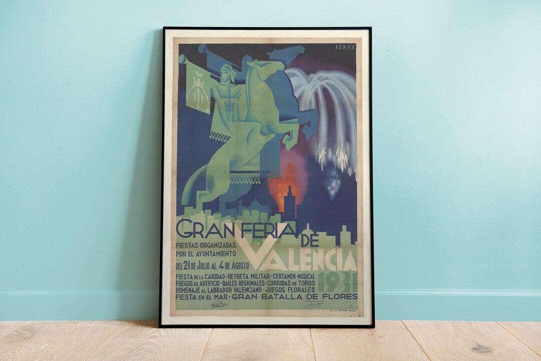 Valencia Travel Poster: Gran Feria De Valencia 1931, Remastered Vintage ...