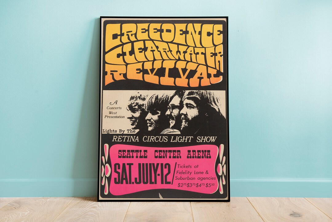 Creedence Clearwater Revival Concert Poster, CCR Poster, Vintage Wall ...