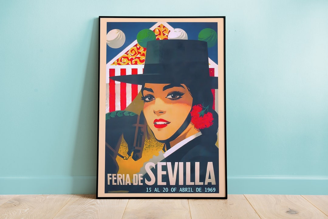 Feria De Sevilla 1969 Poster: Vintage Travel Art Print - Etsy