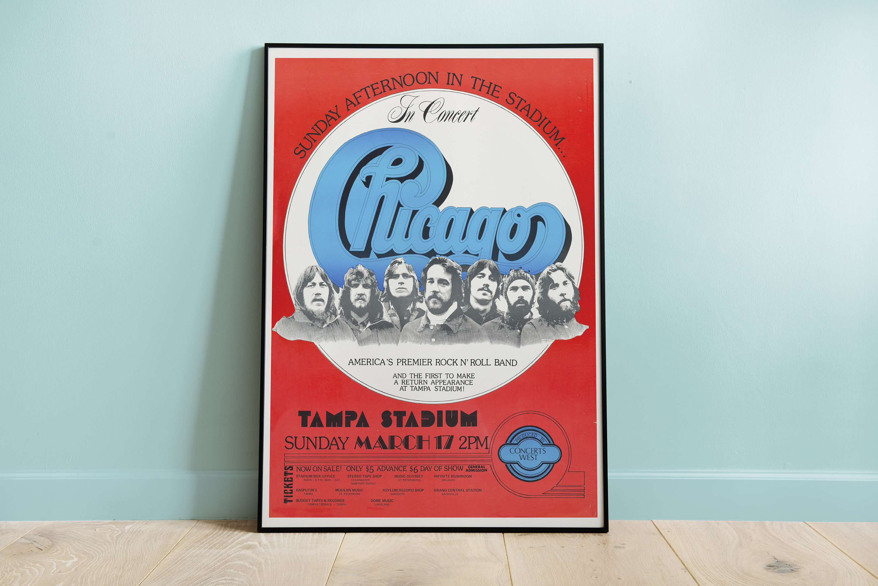 Chicago Band Tampa Stadium Vintage Concert Poster, Vintage Wall Art ...