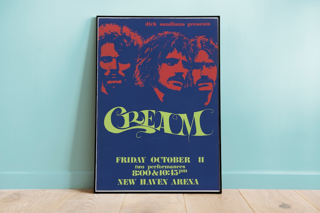 Cream New Haven Arena Gig Concert Poster, Home Decor, Wall Art, Music ...