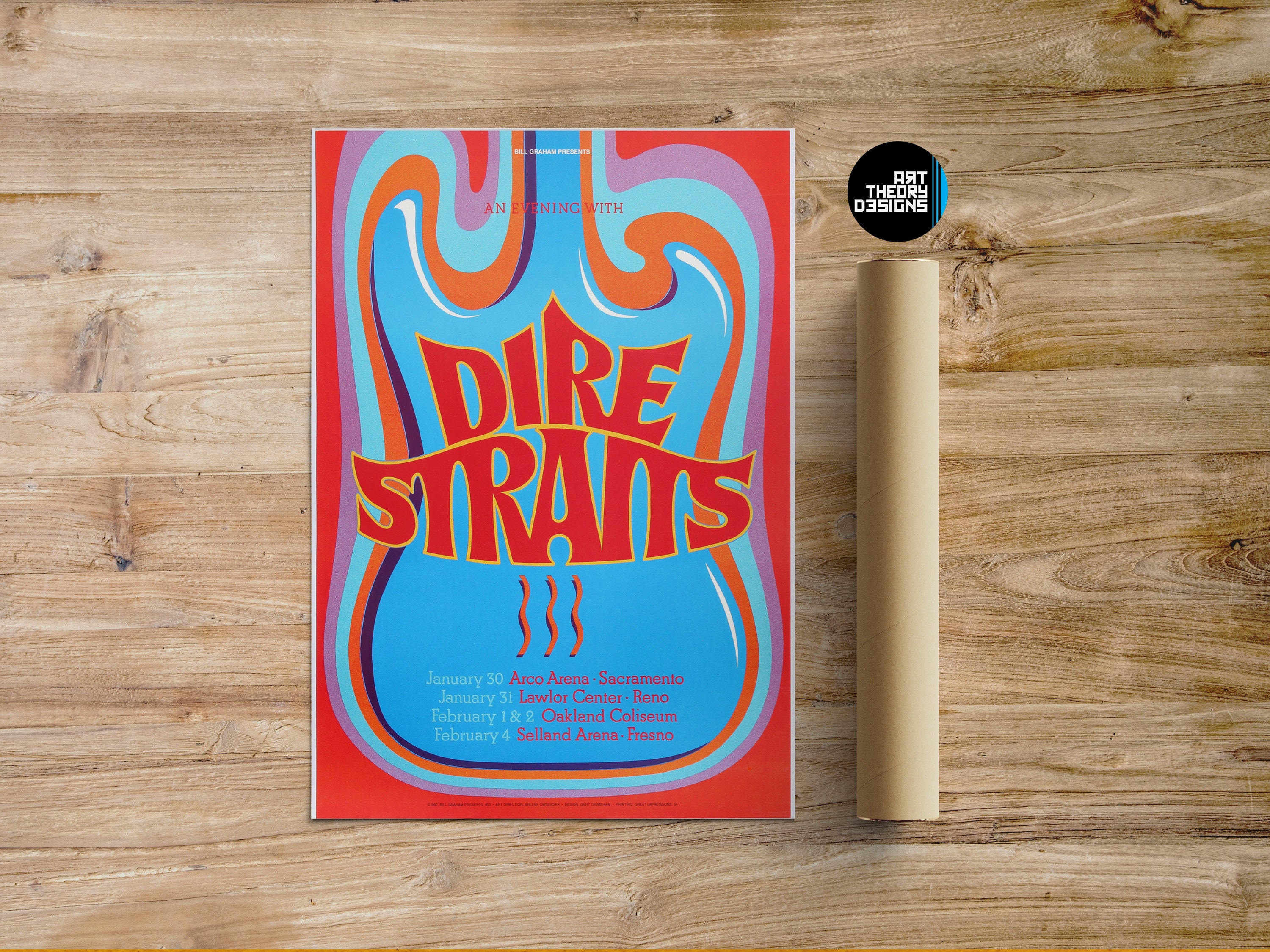 Dire Straits Concert Poster, Music Gift, Classic Rock Decor, Printable ...