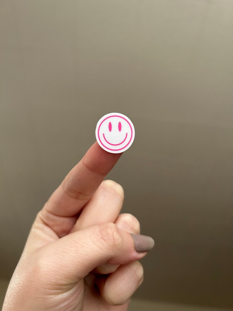 3 Pink Smiley Face Sticker Pack, Invitation Stickers, Cute Party ...