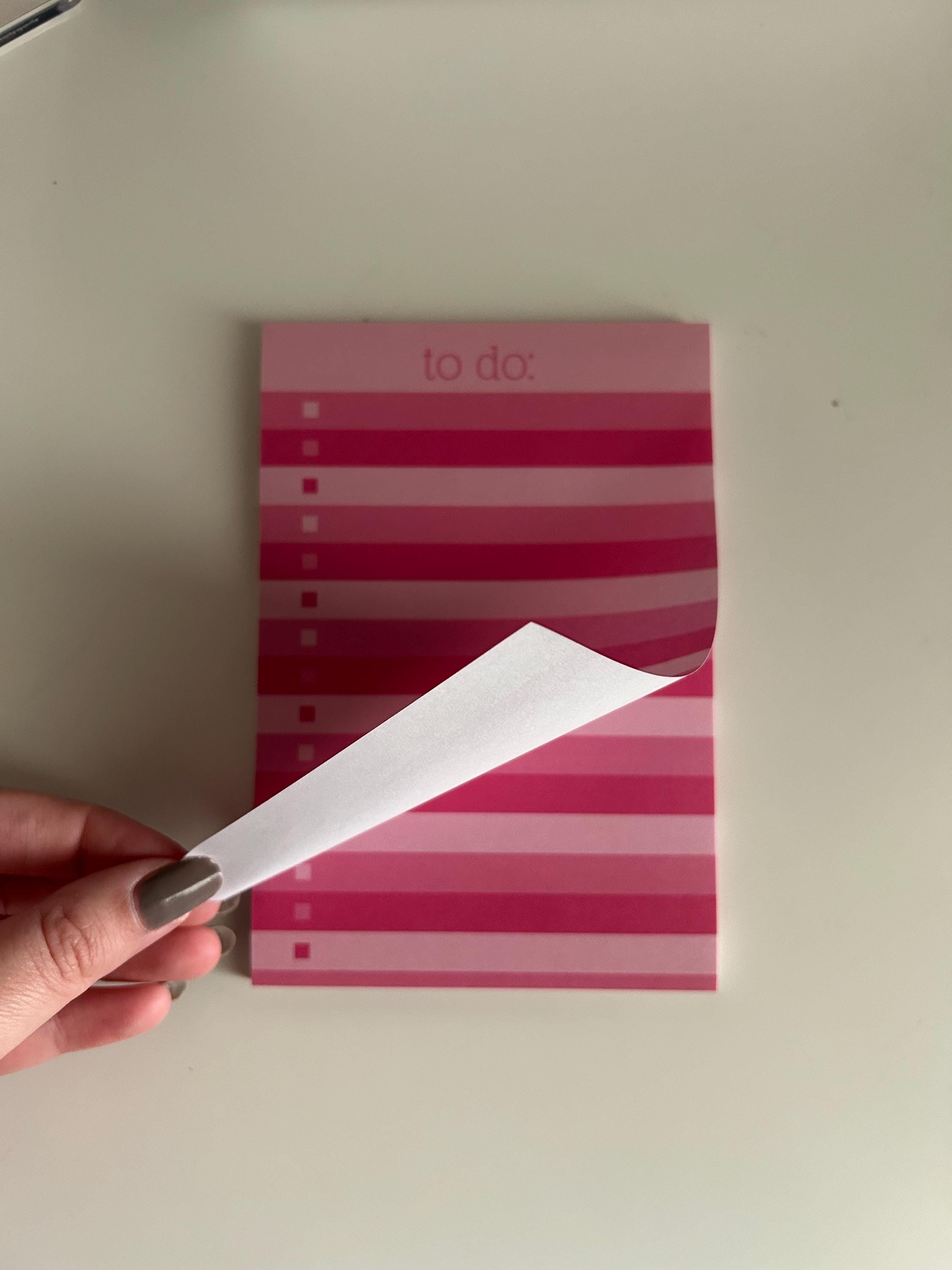 Pink to Do List Post It Note Pad, Cute, Sticky Notes, Reminders Notes ...