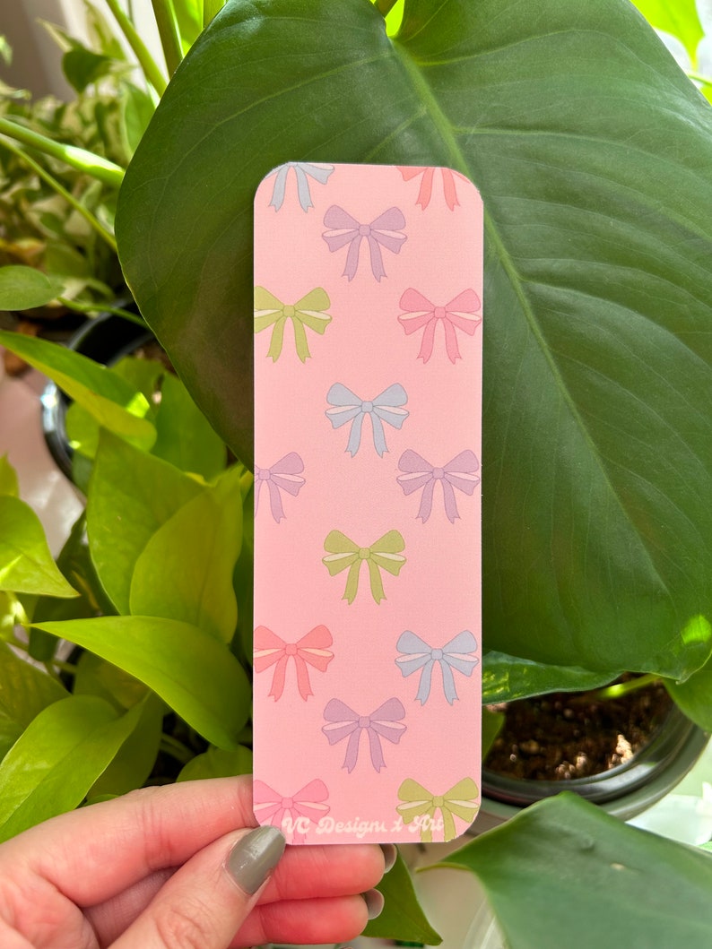 Preppy Pastel Bow Bookmark, Bookish, Reading Journal, Cute, Girlie ...