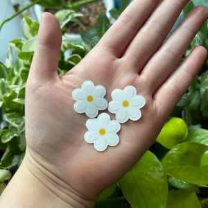CLEAR Small White Daisy Stickers, Preppy Sticker, Scrapbook Stickers ...