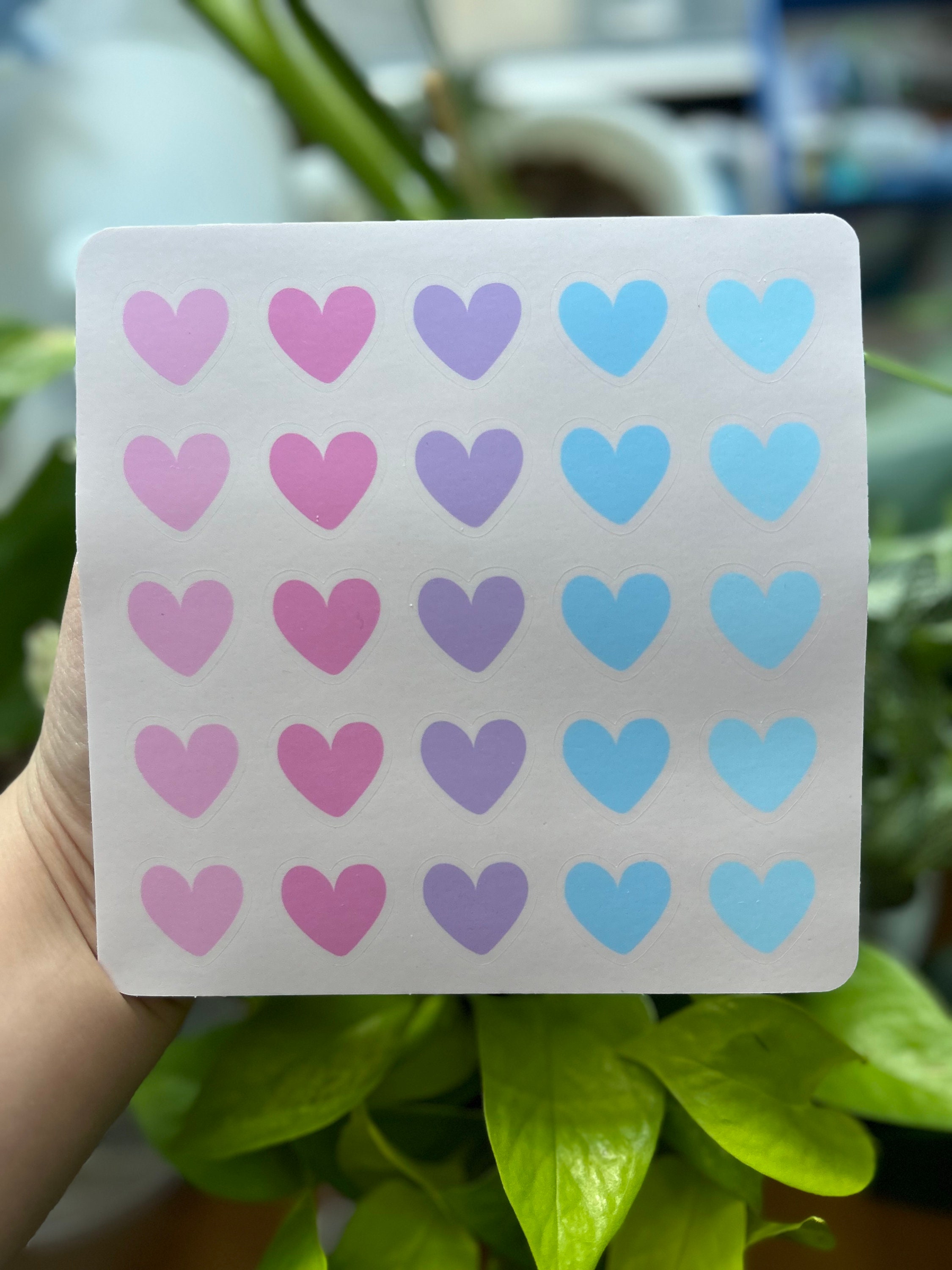 Large Heart Sticker Sheet, Heart Sticker Sheet, Valentines Card Sticker ...
