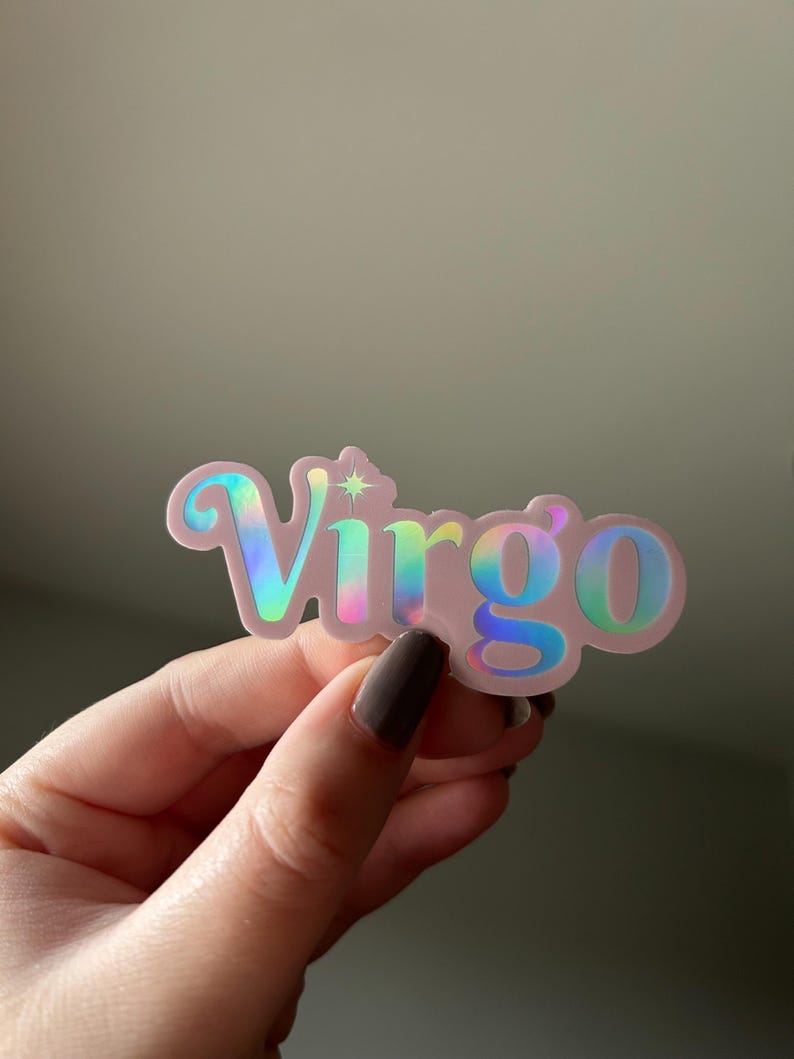 Virgo Holographic Sticker, Zodiac Signs, Pink, Birthdays, Astrology ...