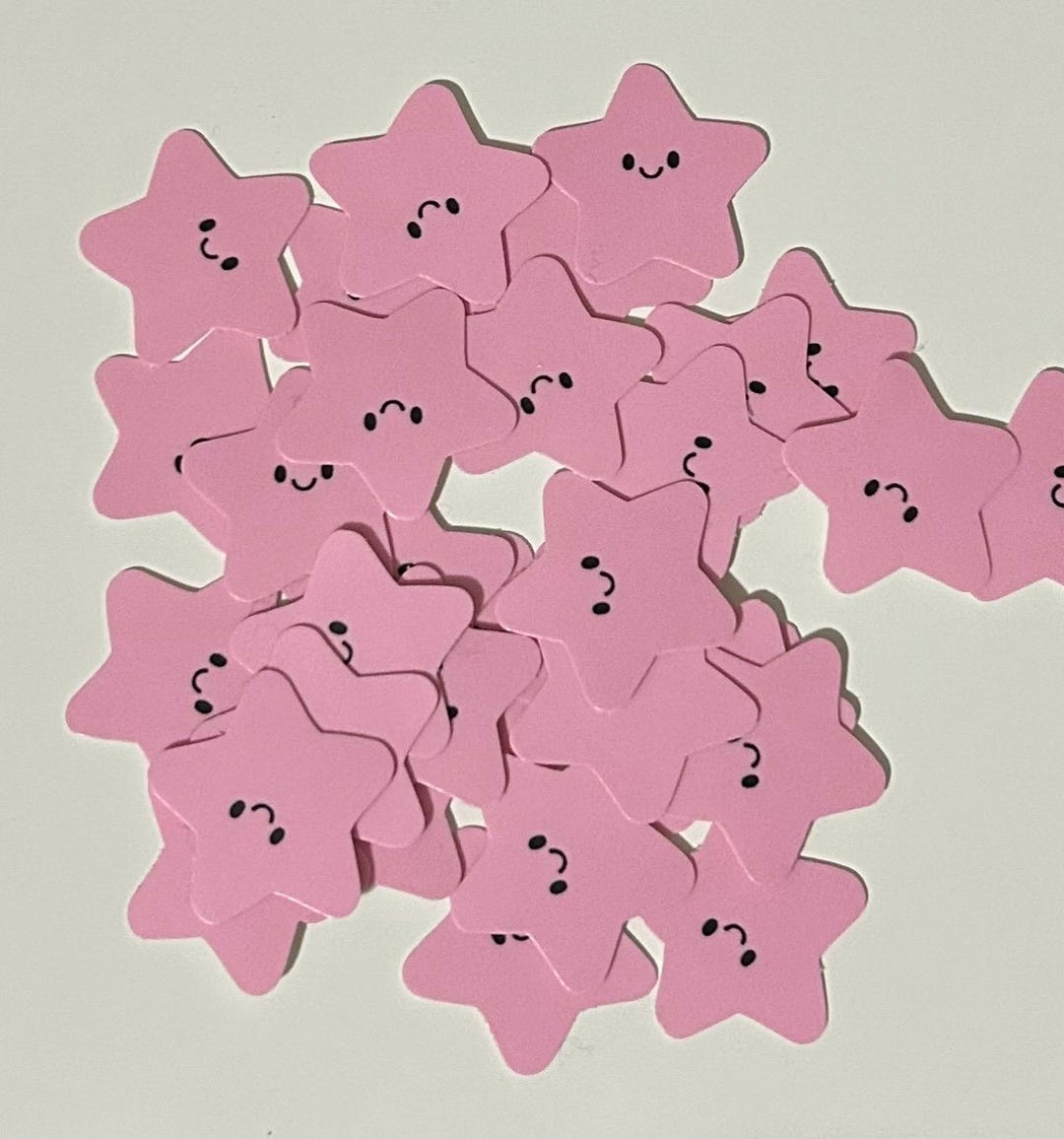 Small Pink Star Stickers Pack , Smiley Face, Happy, Cute Stationary ...