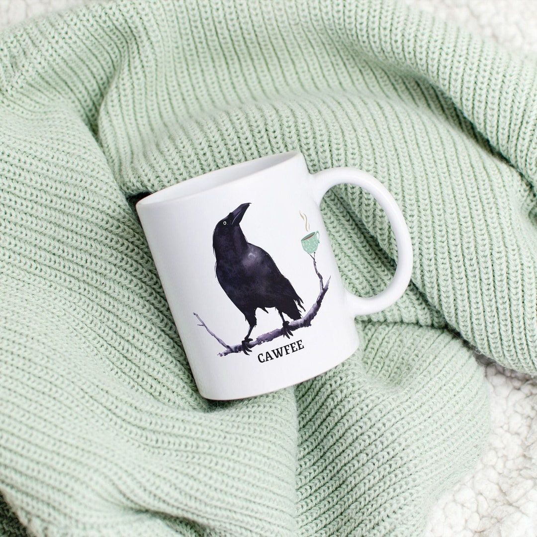 Cawfee Crow Mug Bird Gift Crow Gift Gothic Mug Crow Art Raven Gift Crow ...