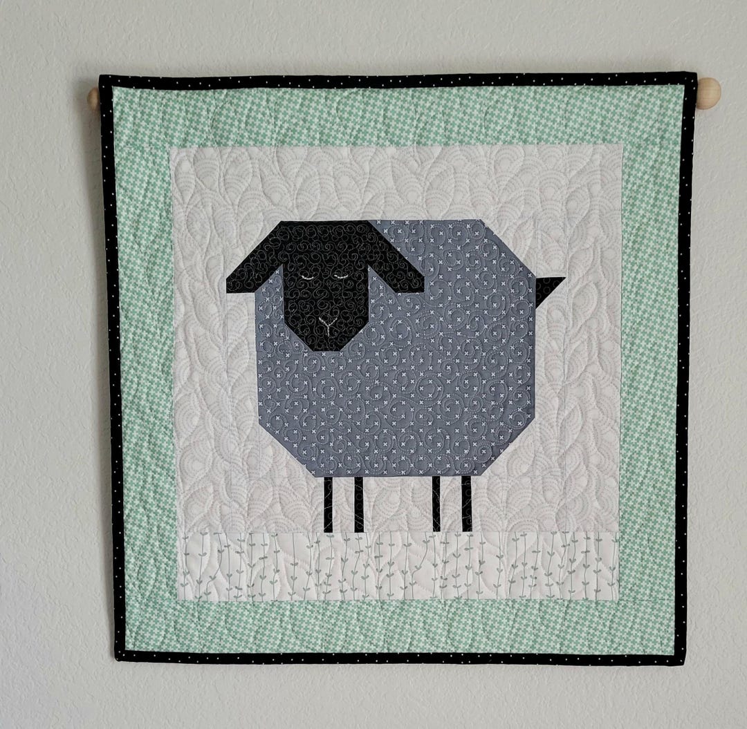 Sheep Wall Art, Quilted Nursery Wall Art, Sheep Lover Wall Decor, Any ...