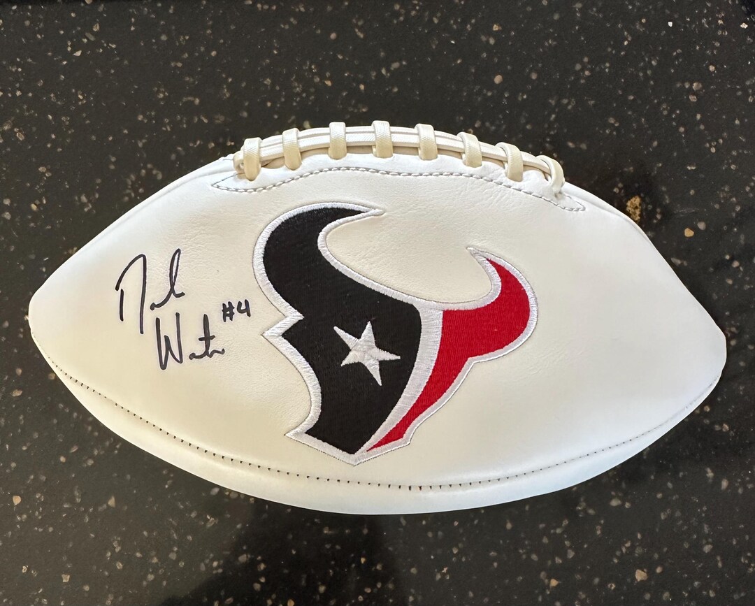 A Houston Texans NFL Embroidered Football Hand Signed by Deshaun Watson ...