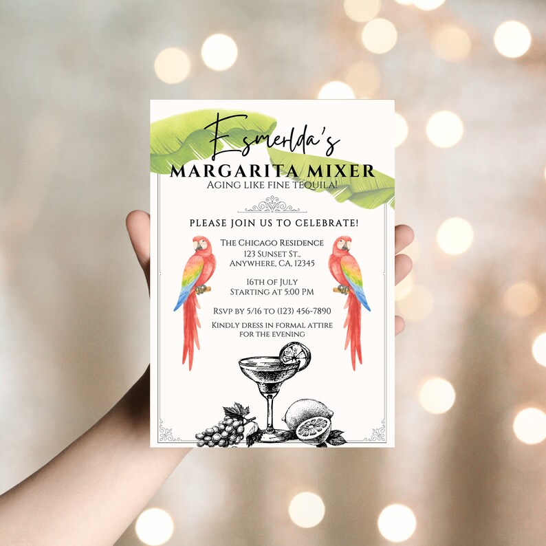 Cocktail Chic Birthday Invitation Template - Elegant and Stylish ...