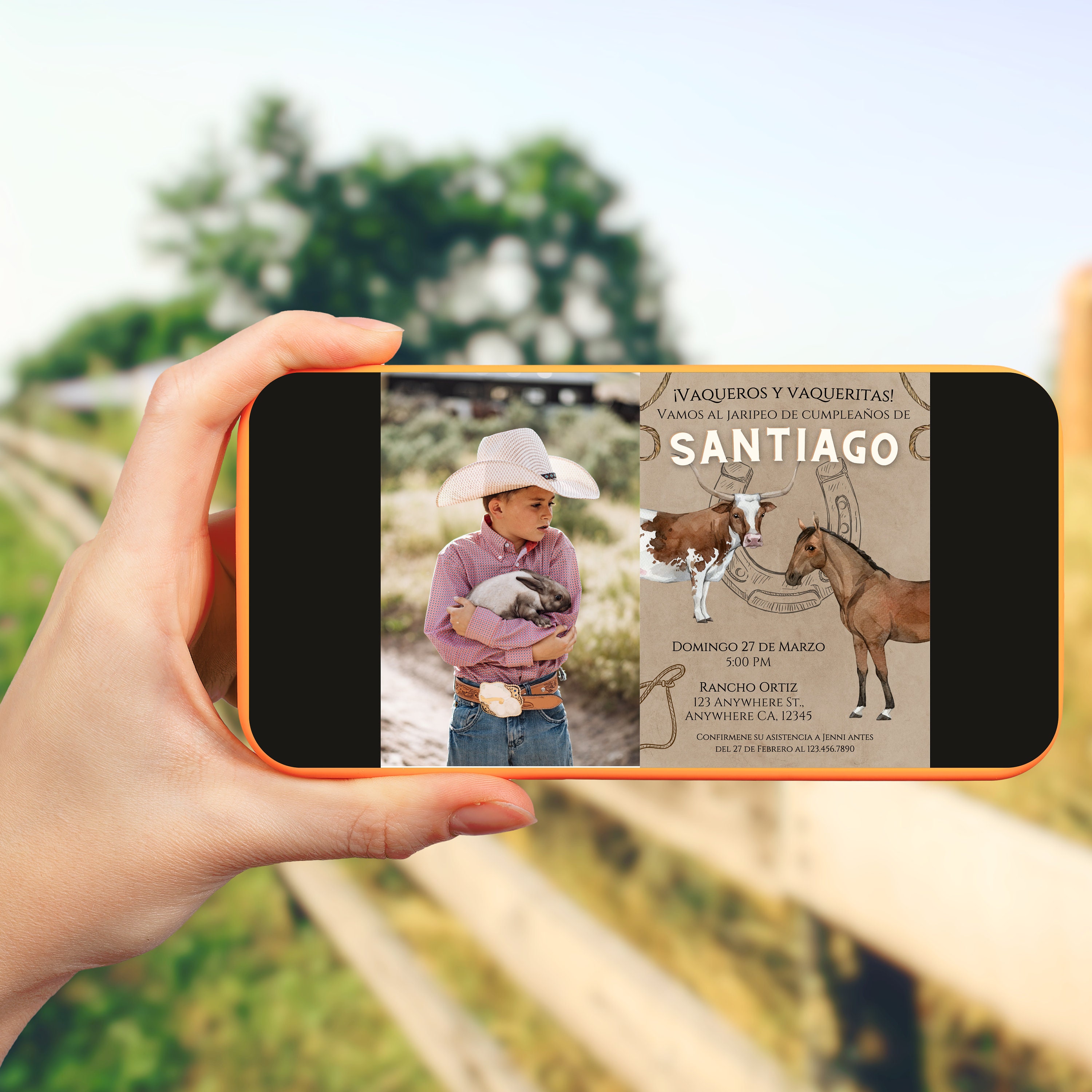 Printable Rancho Jaripeo Western Birthday Invitation Template - Rustic ...