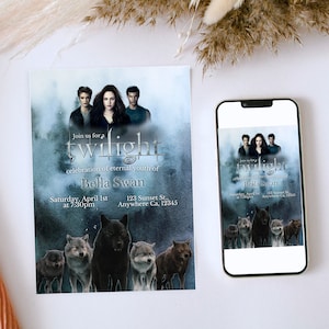 Twilight Saga Birthday Invitation Template - Editable Digital Download ...