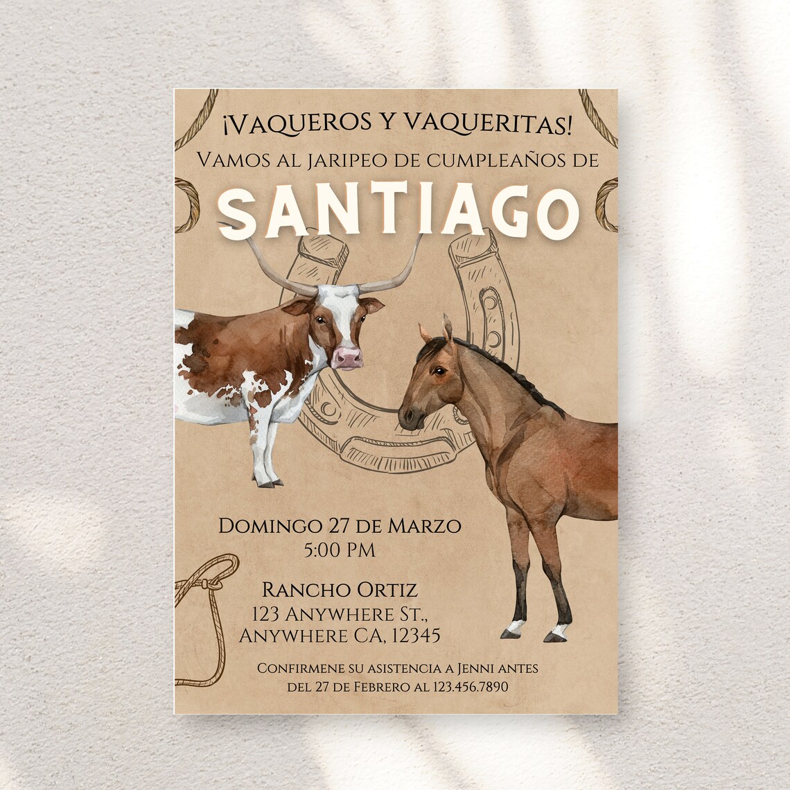 Printable Rancho Jaripeo Western Birthday Invitation Template - Rustic ...