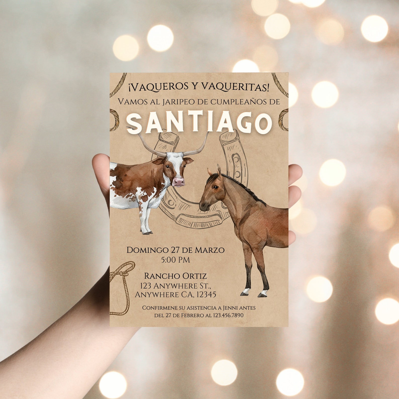 Printable Rancho Jaripeo Western Birthday Invitation Template - Rustic ...