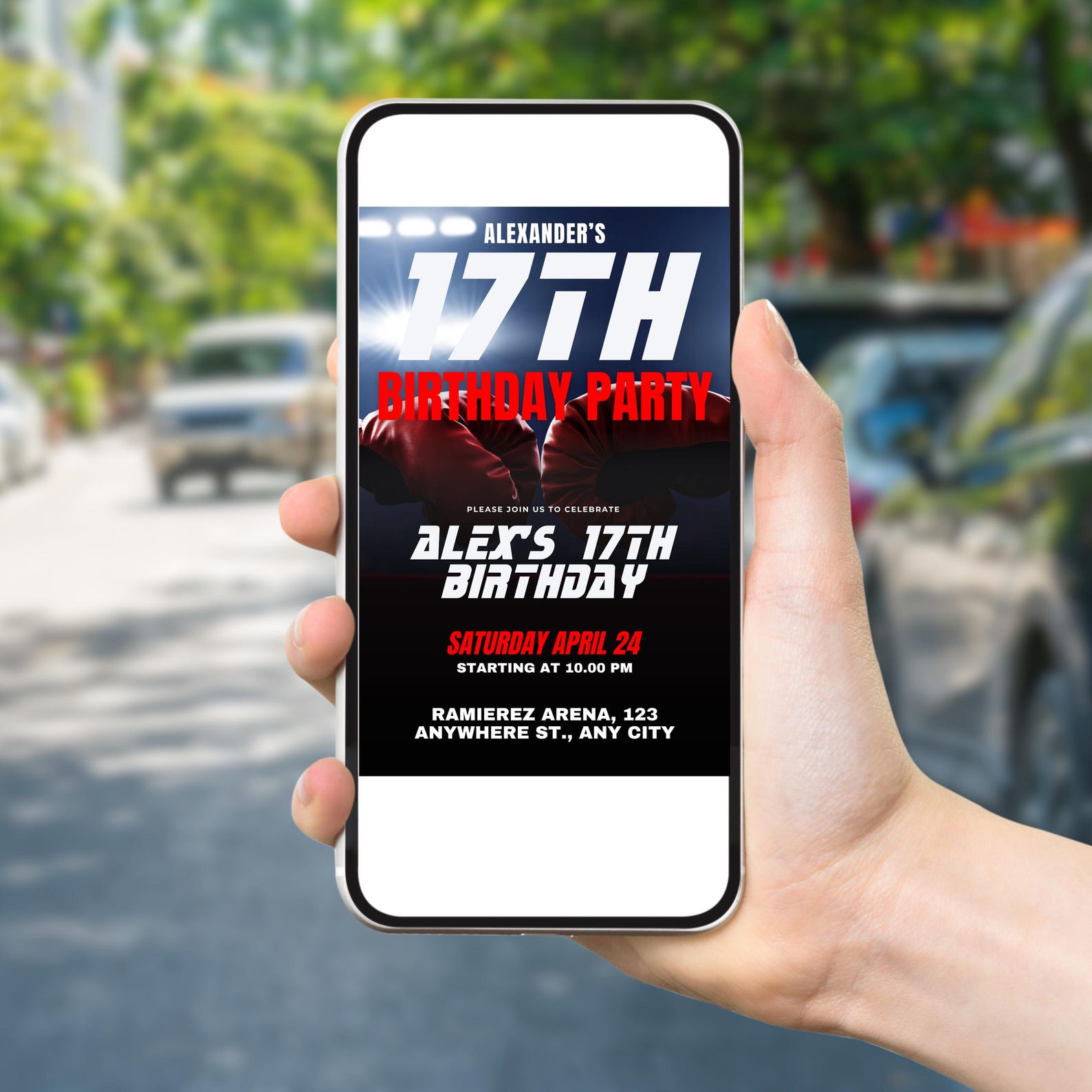 Boxing Birthday Party Invitation Template for Teens, MMA UFC Birthday ...