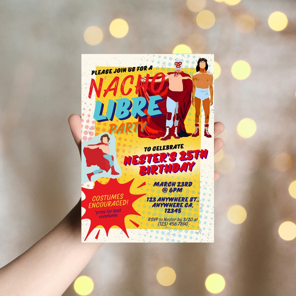 Nacho Libre Birthday Invitation Template, Editable Instant Download ...