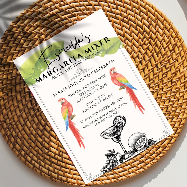 Cocktail Chic Birthday Invitation Template - Elegant and Stylish ...