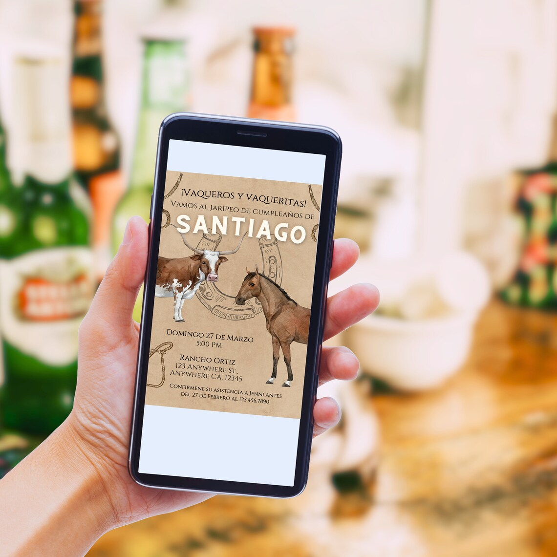 Printable Rancho Jaripeo Western Birthday Invitation Template - Rustic ...