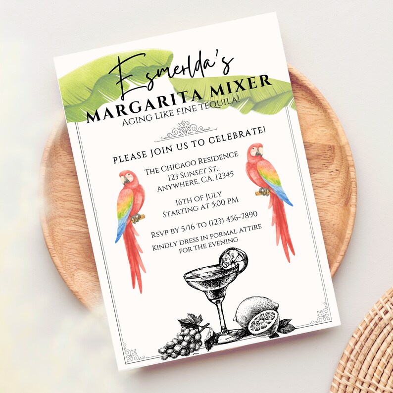 Cocktail Chic Birthday Invitation Template - Elegant and Stylish ...