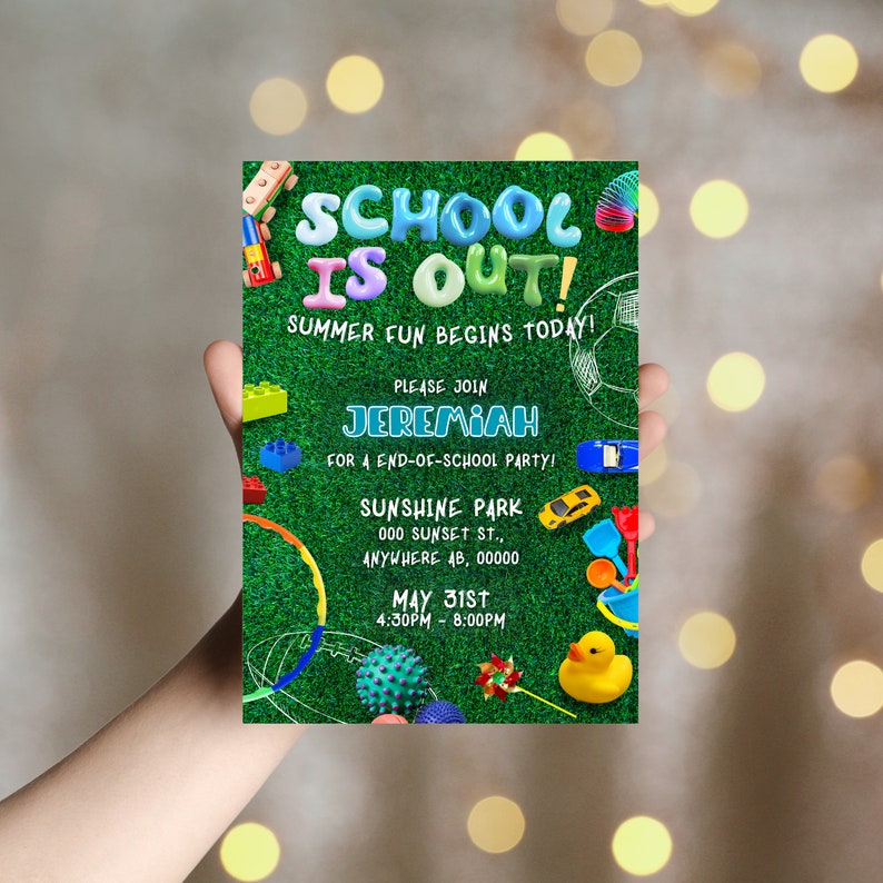 Editable Last Day of School Party Invitation Template - Summer No ...