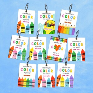Crayola Crayon Valentines Tag Template, Editable Template, DIY ...