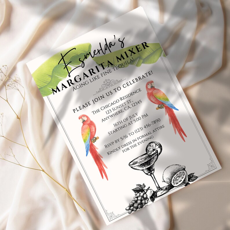 Cocktail Chic Birthday Invitation Template - Elegant and Stylish ...