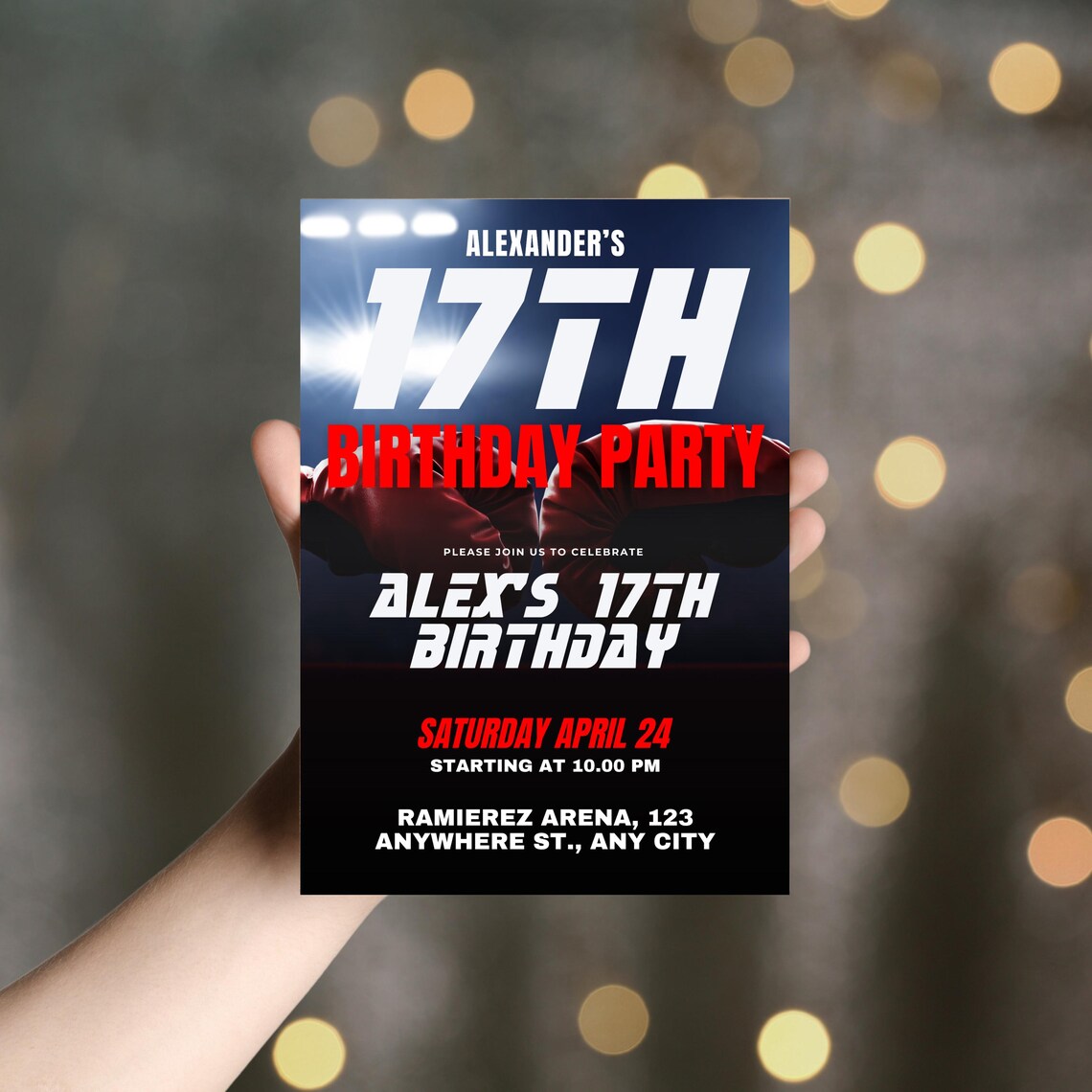 Boxing Birthday Party Invitation Template for Teens, MMA UFC Birthday ...
