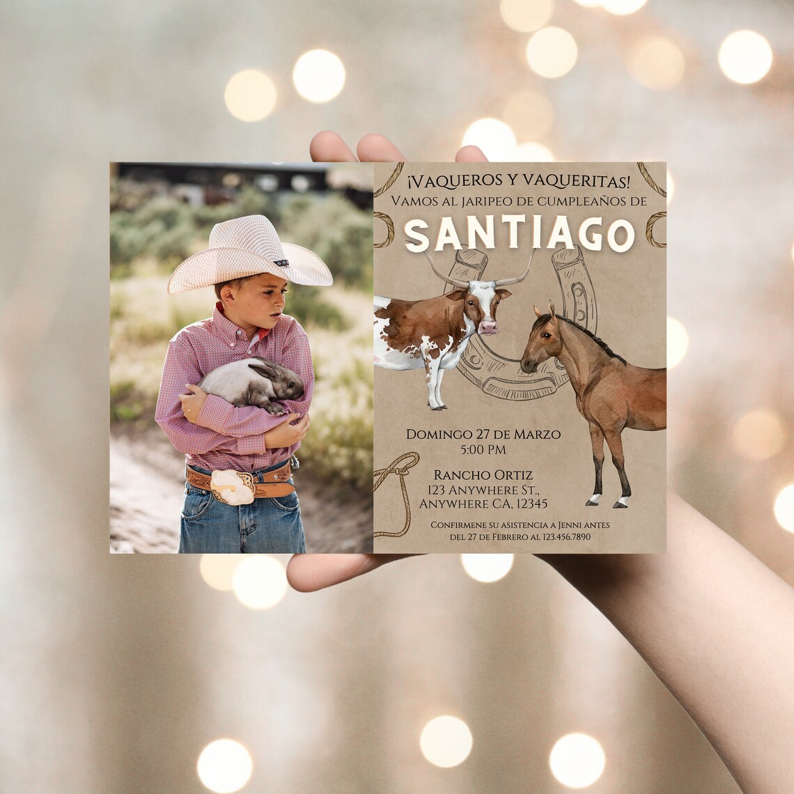 Printable Rancho Jaripeo Western Birthday Invitation Template - Rustic ...