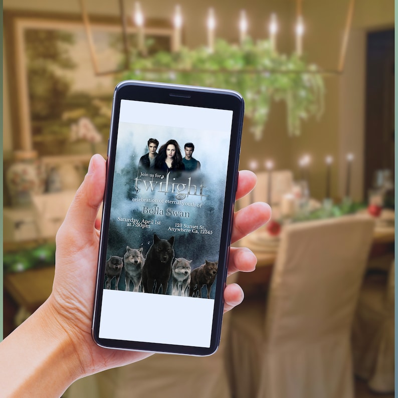 Twilight Saga Birthday Invitation Template - Editable Digital Download ...
