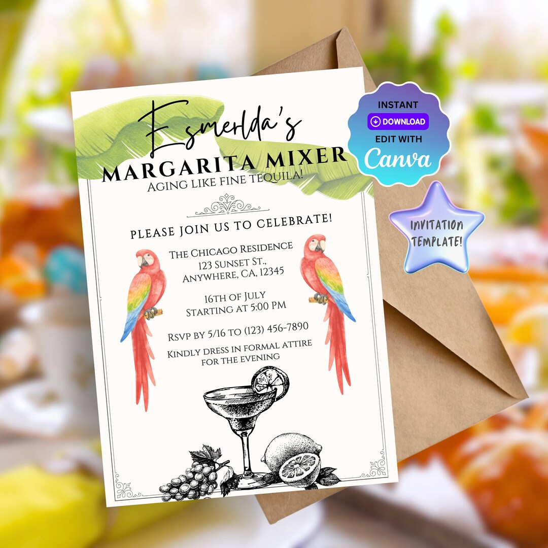 Cocktail Chic Birthday Invitation Template - Elegant and Stylish ...