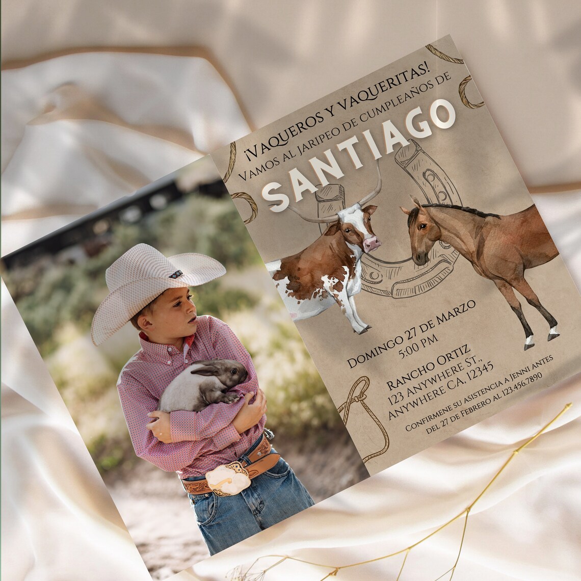 Printable Rancho Jaripeo Western Birthday Invitation Template - Rustic ...
