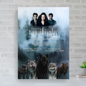 Twilight Saga Birthday Invitation Template - Editable Digital Download ...