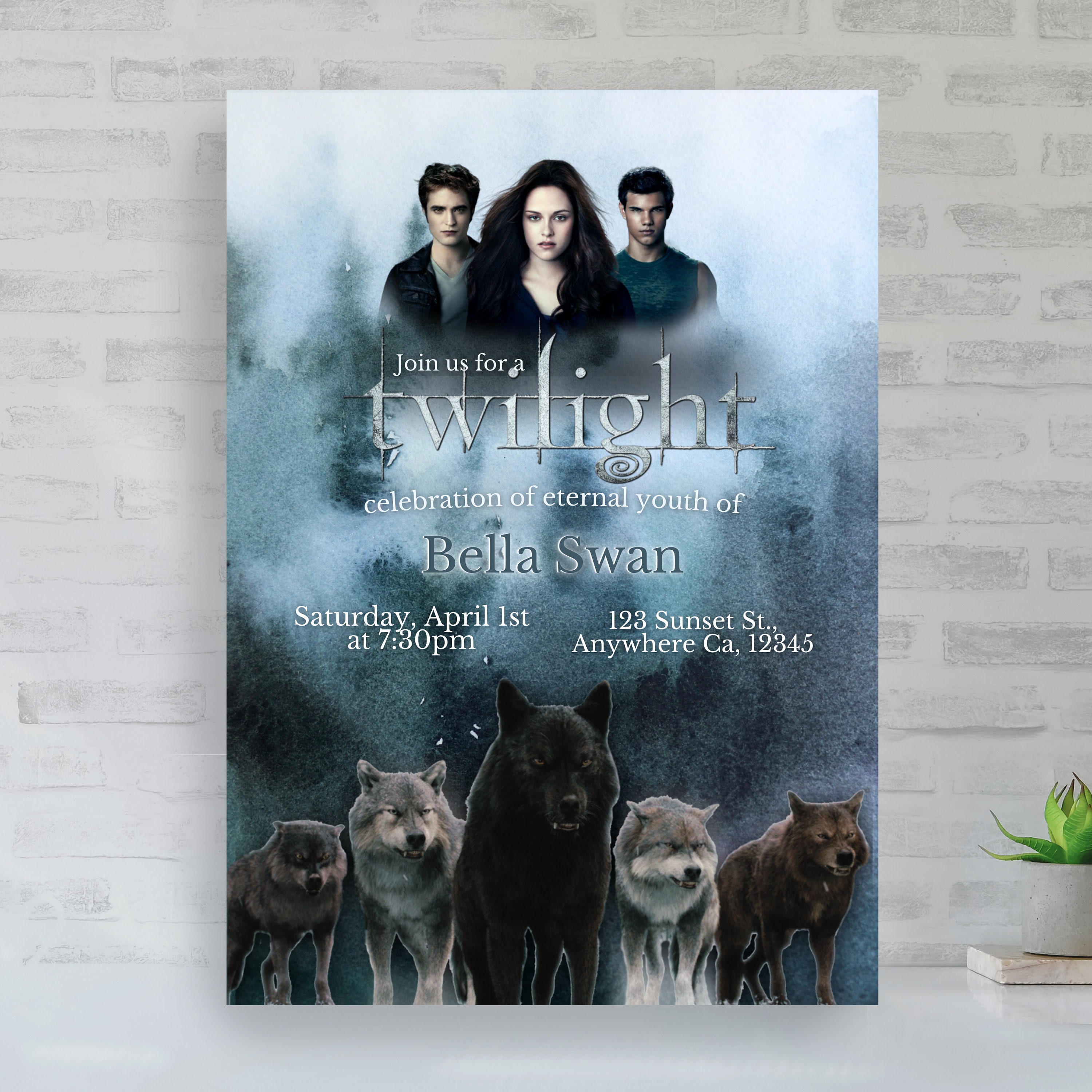Twilight Saga Birthday Invitation Template Editable Digital Download ...