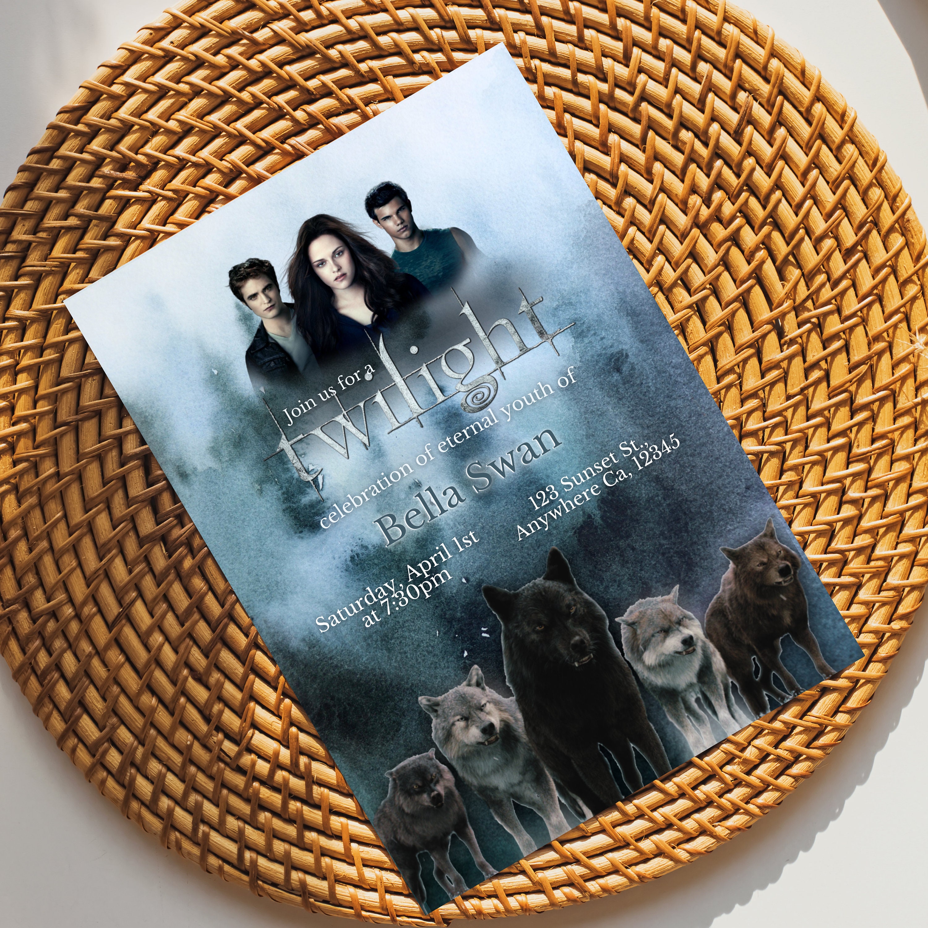 Twilight Saga Birthday Invitation Template - Editable Digital Download ...