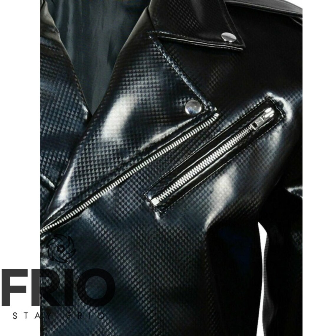 Mens Pvc Black Bomber Jacket Women Pvc Gothic Vinyl Biker Jacket Custom ...