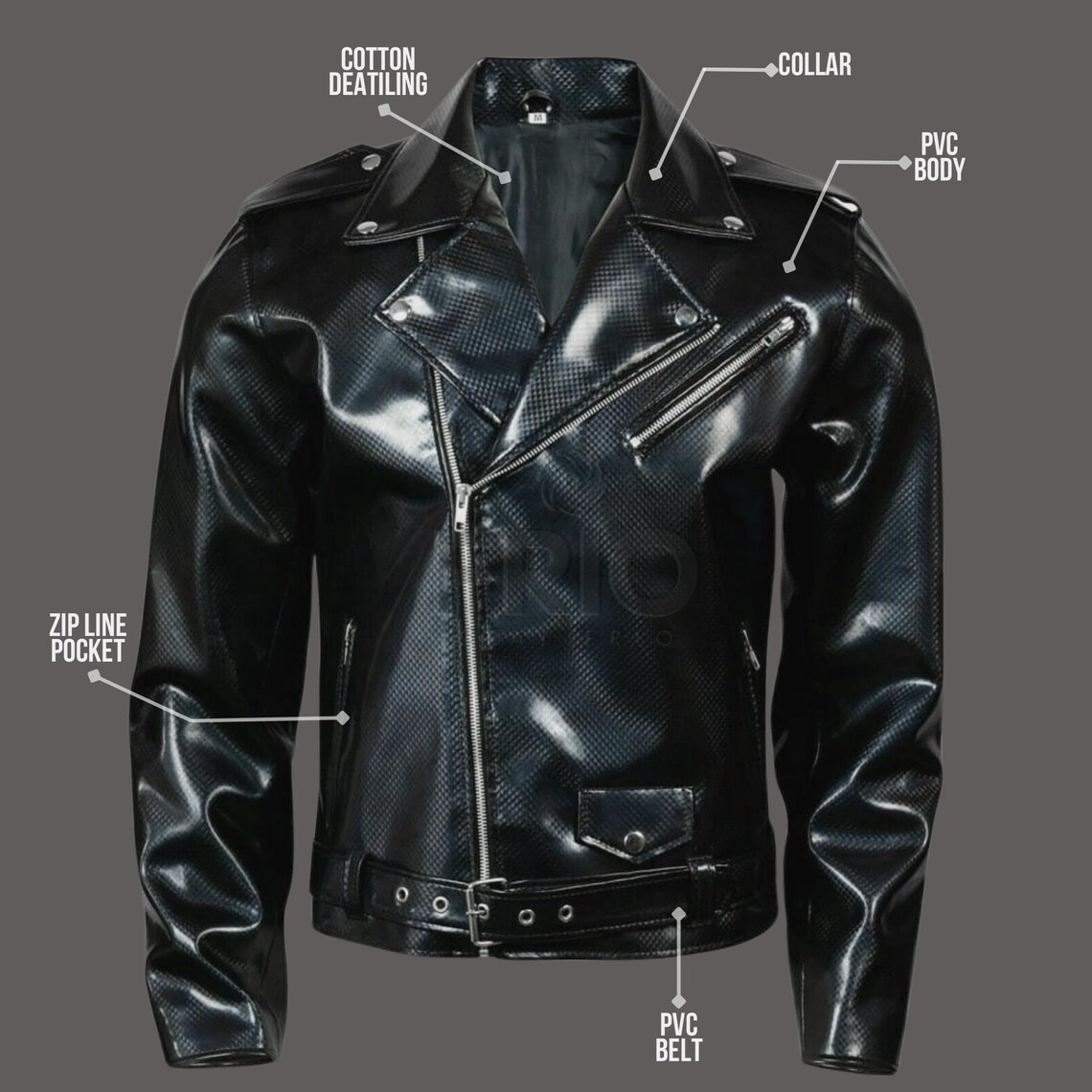Mens Pvc Black Bomber Jacket Women Pvc Gothic Vinyl Biker Jacket Custom ...