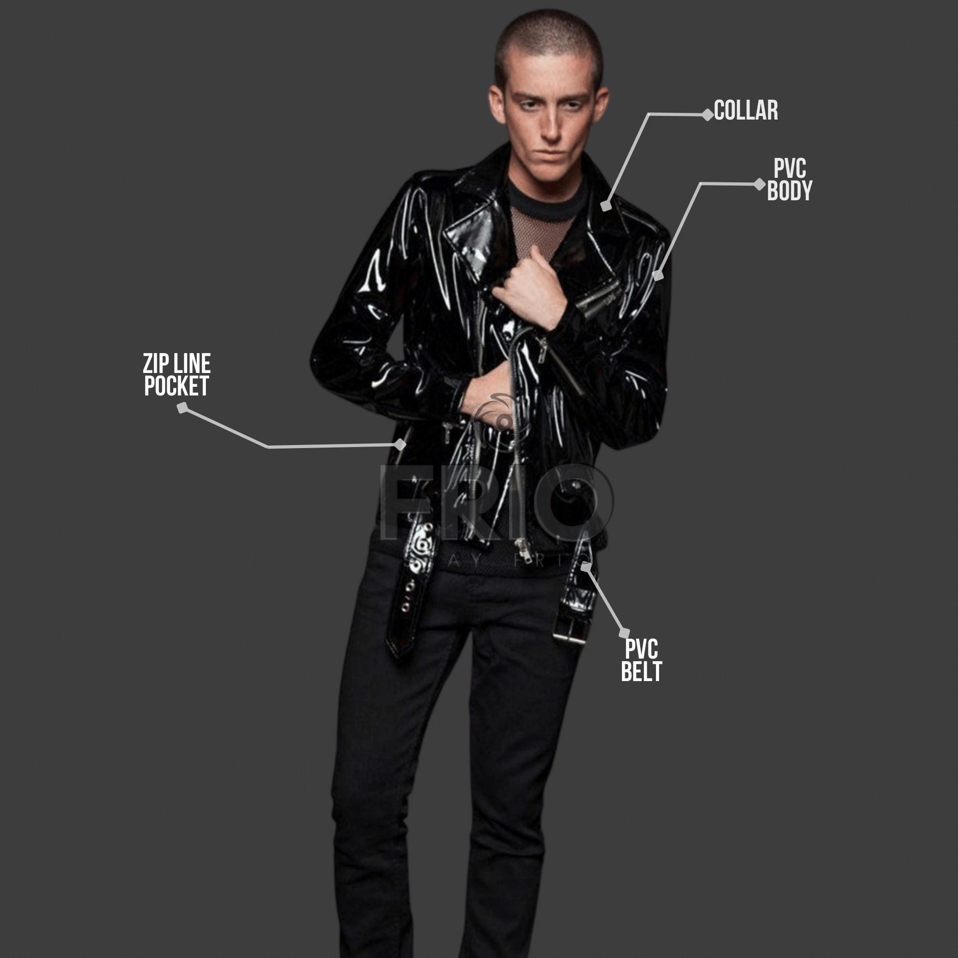 Mens Pvc Black Bomber Jacket Women Pvc Gothic Vinyl Biker Jacket Custom ...