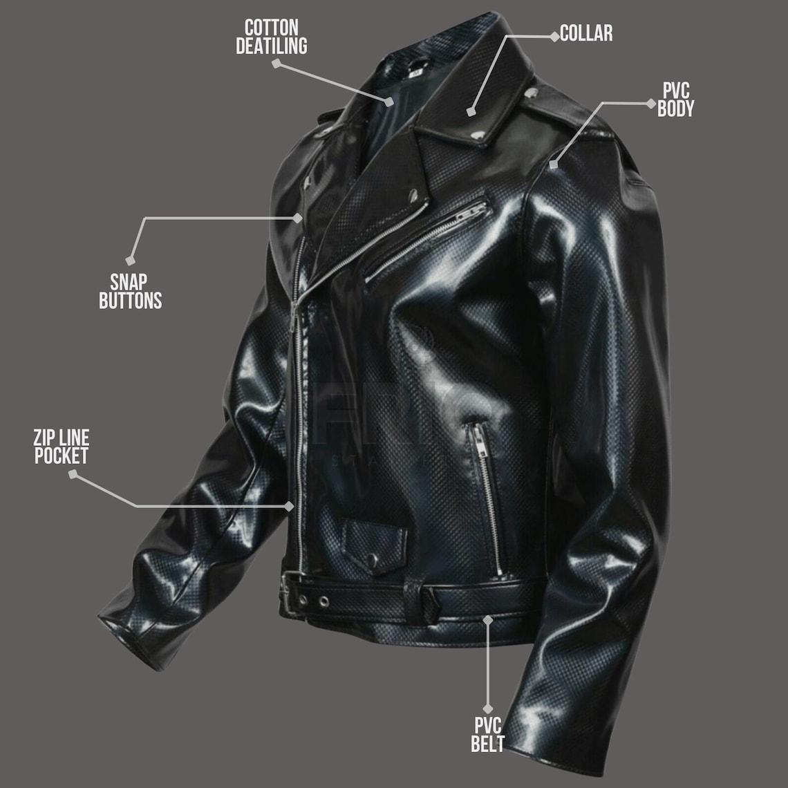Mens Pvc Black Bomber Jacket Women Pvc Gothic Vinyl Biker Jacket Custom ...