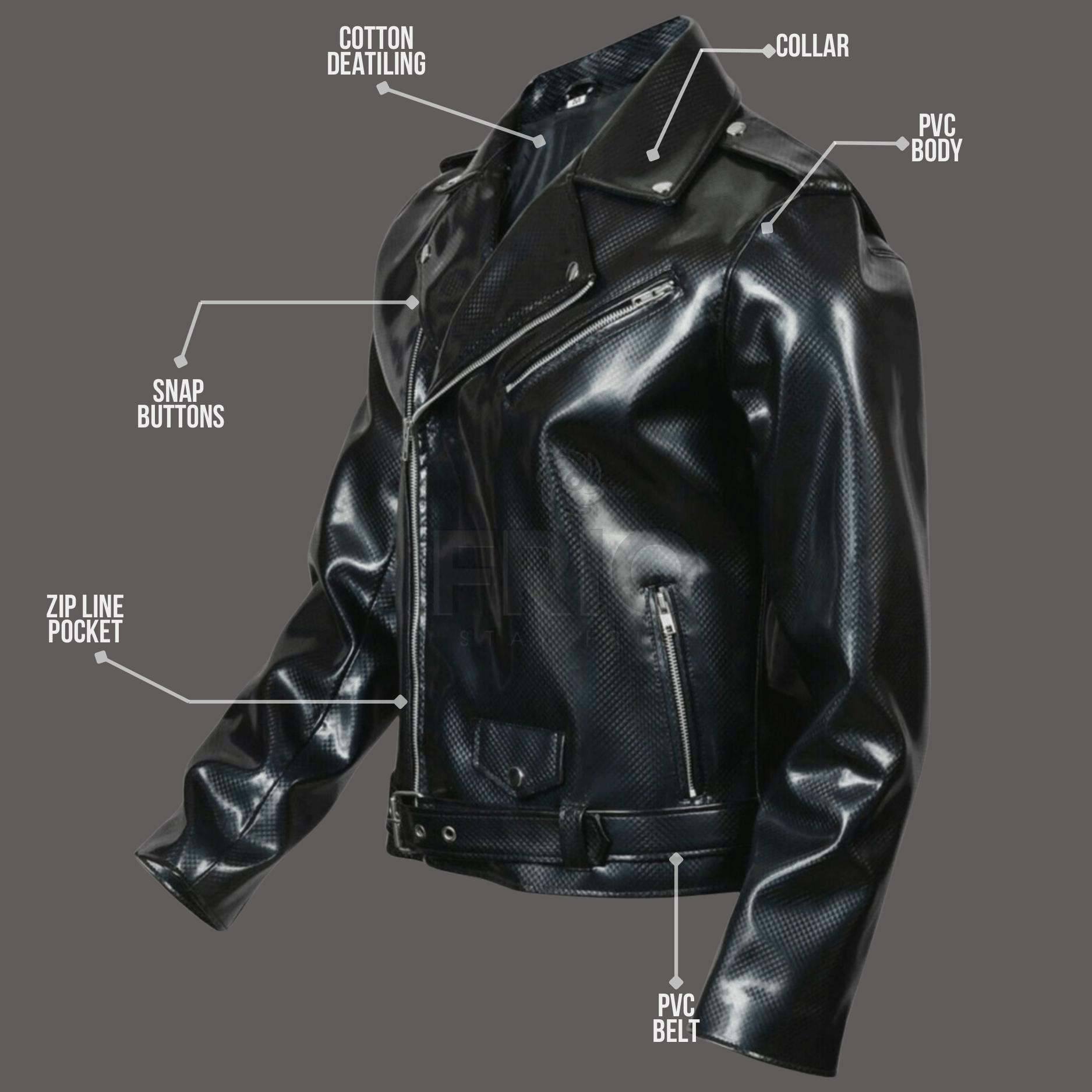 Mens Pvc Black Bomber Jacket Women Pvc Gothic Vinyl Biker Jacket Custom ...