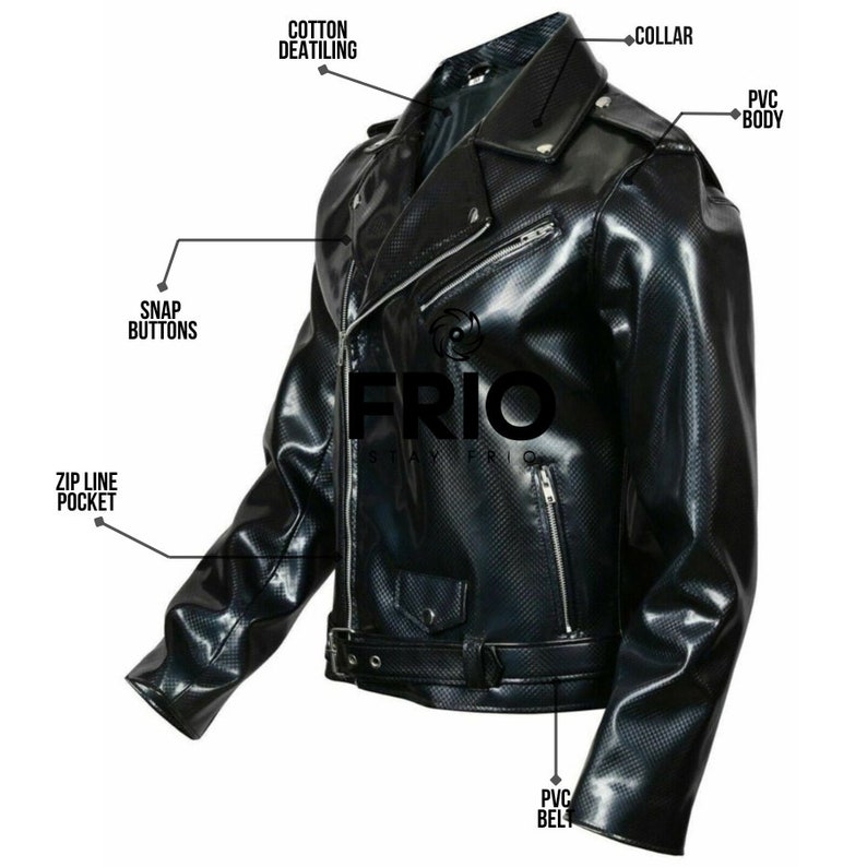 Mens Pvc Black Bomber Jacket Women Pvc Gothic Vinyl Biker Jacket Custom ...
