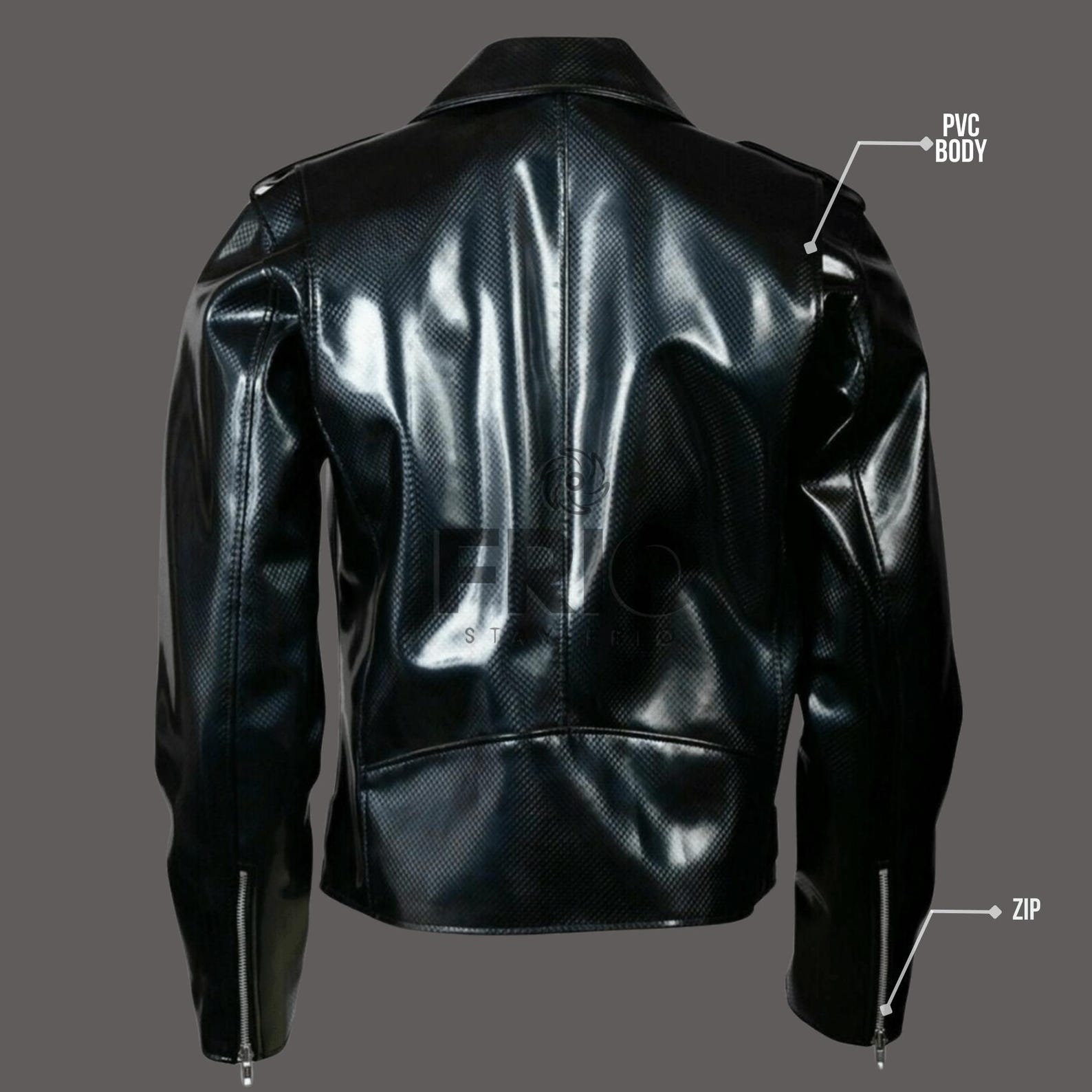 Mens Pvc Black Bomber Jacket Women Pvc Gothic Vinyl Biker Jacket Custom ...