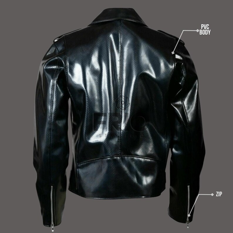 Mens Pvc Black Bomber Jacket Women Pvc Gothic Vinyl Biker Jacket Custom ...