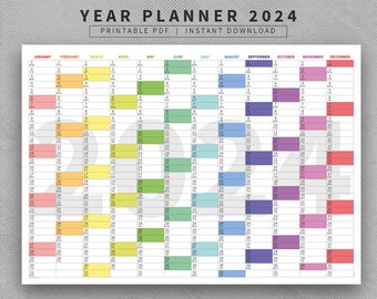 2023 to 2030 Year Planner, Yearly Overview Printable, Year Planner on 1 ...