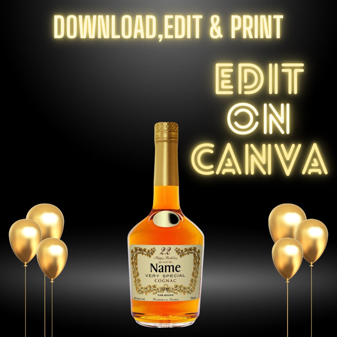 Hennesy Custom Label Instant Download - Etsy