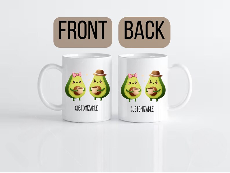 Ceramic Mug Two Avocados in Love, Perfect Gift for Couples, Valentine's ...