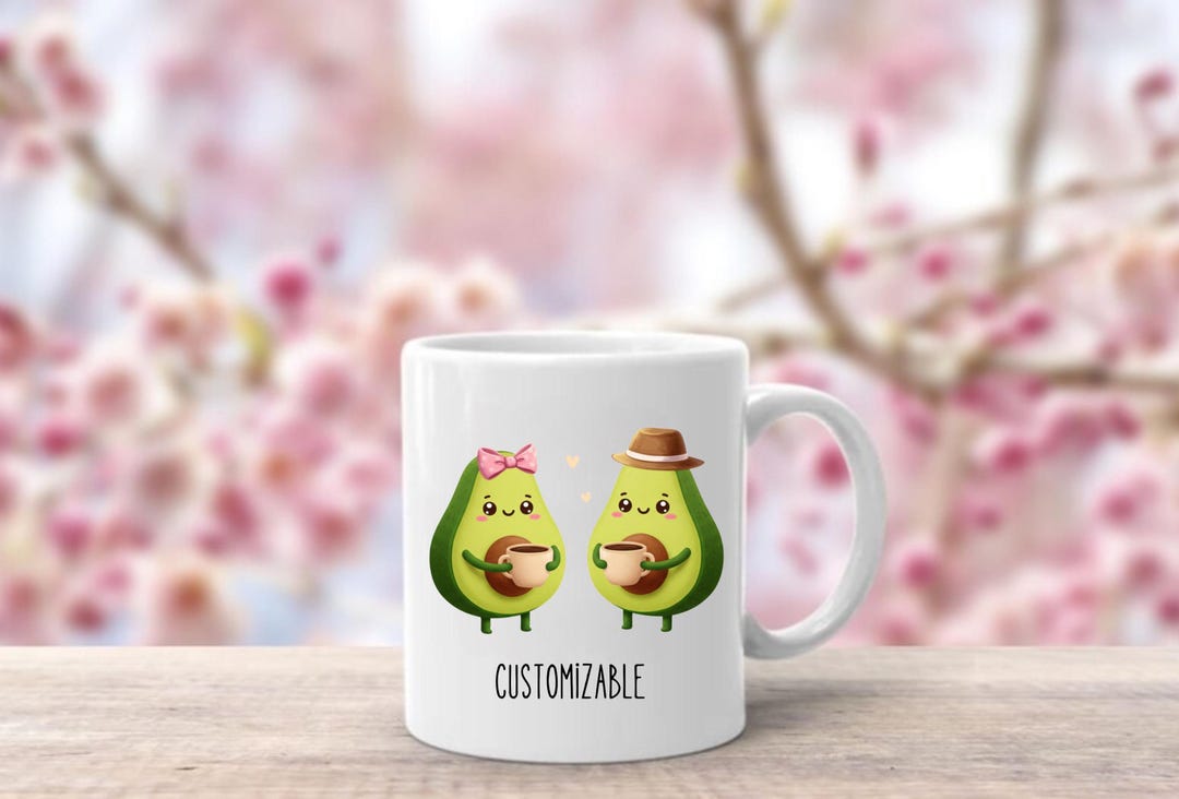 Ceramic Mug Two Avocados in Love, Perfect Gift for Couples, Valentine's ...