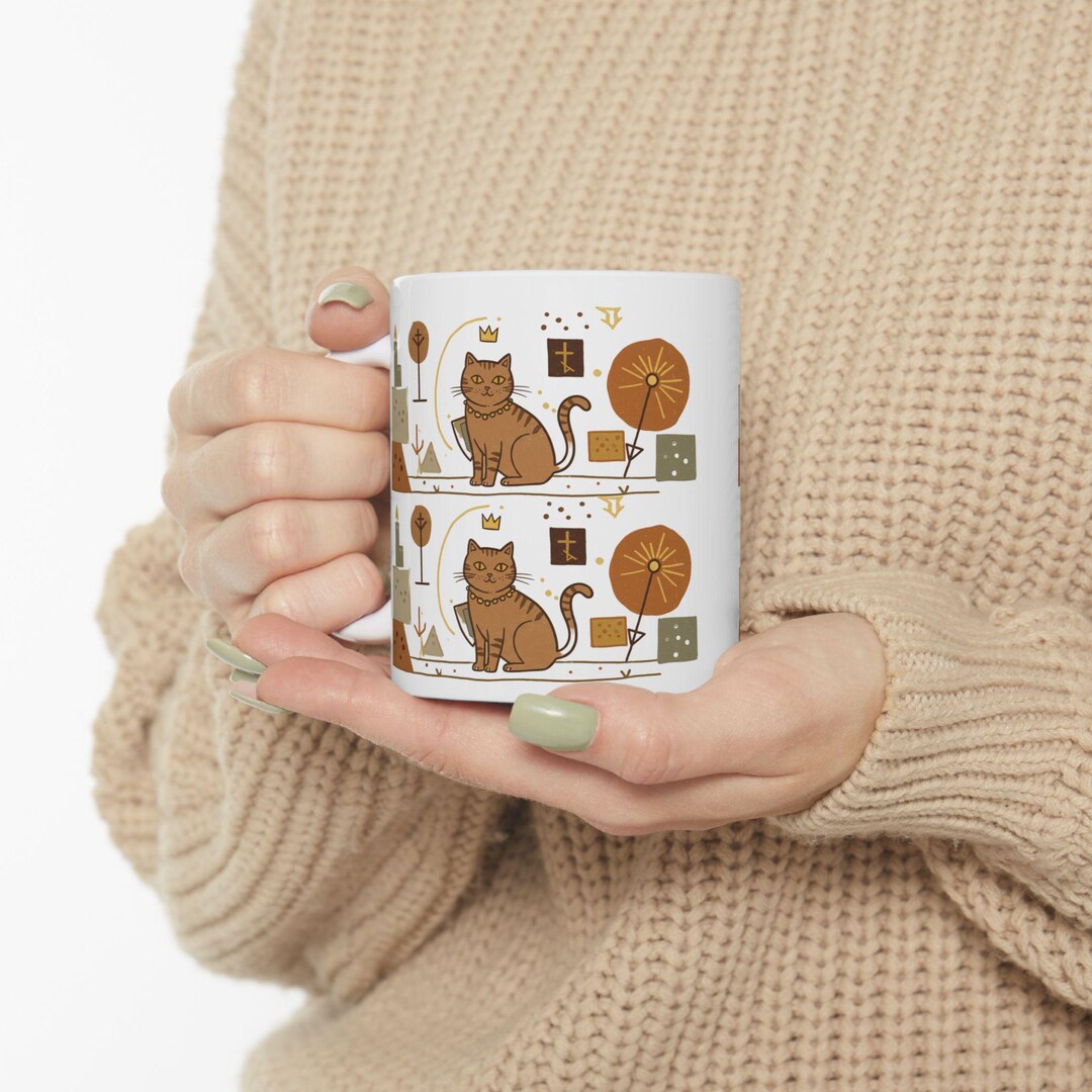 Medieval Cat Ceramic Mug, Knight Cat Coffee Cup, Historical Feline Tea ...